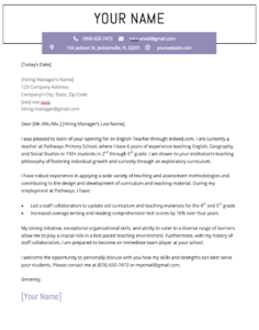 How to Write a Teacher Cover Letter [with Template]